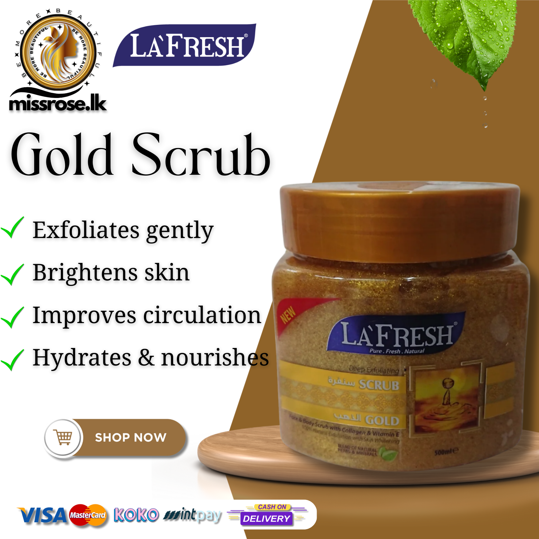 La Fresh Gold Scrub – 500ml – Missrose.lk