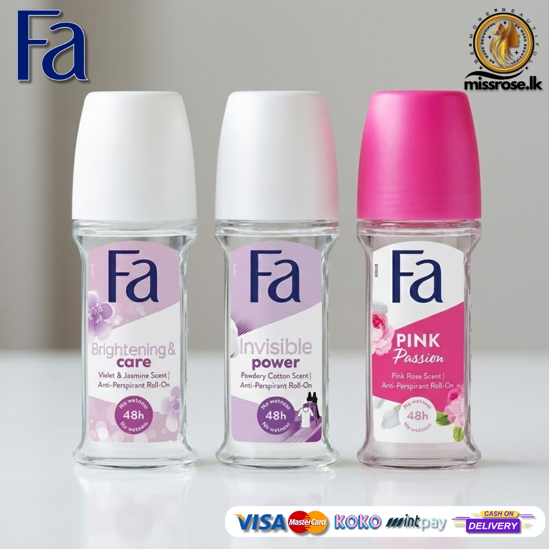 FA Deodorants Roll-On (Fresh, Invisible, Brightened ) for Women 50 ml ...